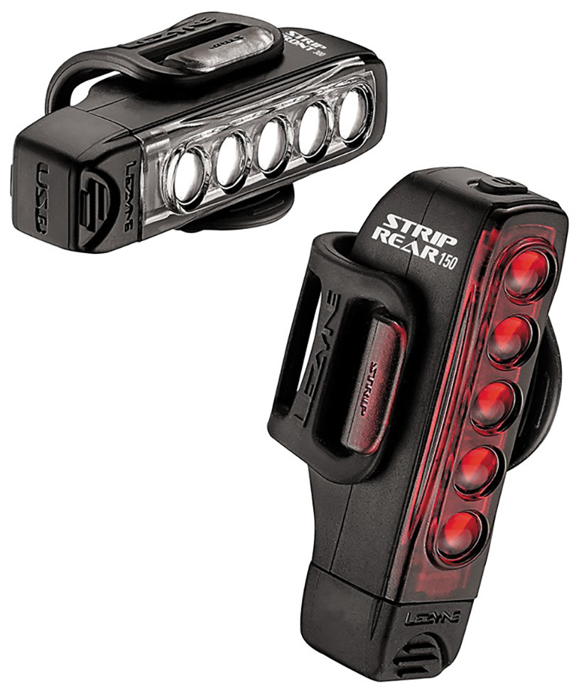 Комплект света Lezyne Strip Drive Pair (300/150 Lumens) черный Черный ...